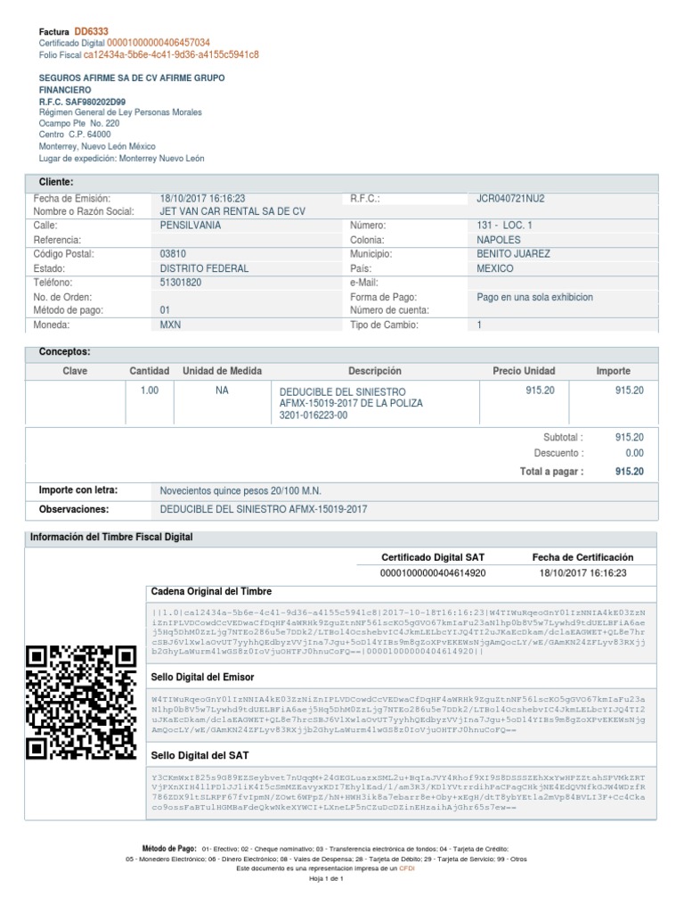 Dd6333-Jet Van Car Rental Sa de CV | PDF | Servicios (economía ...