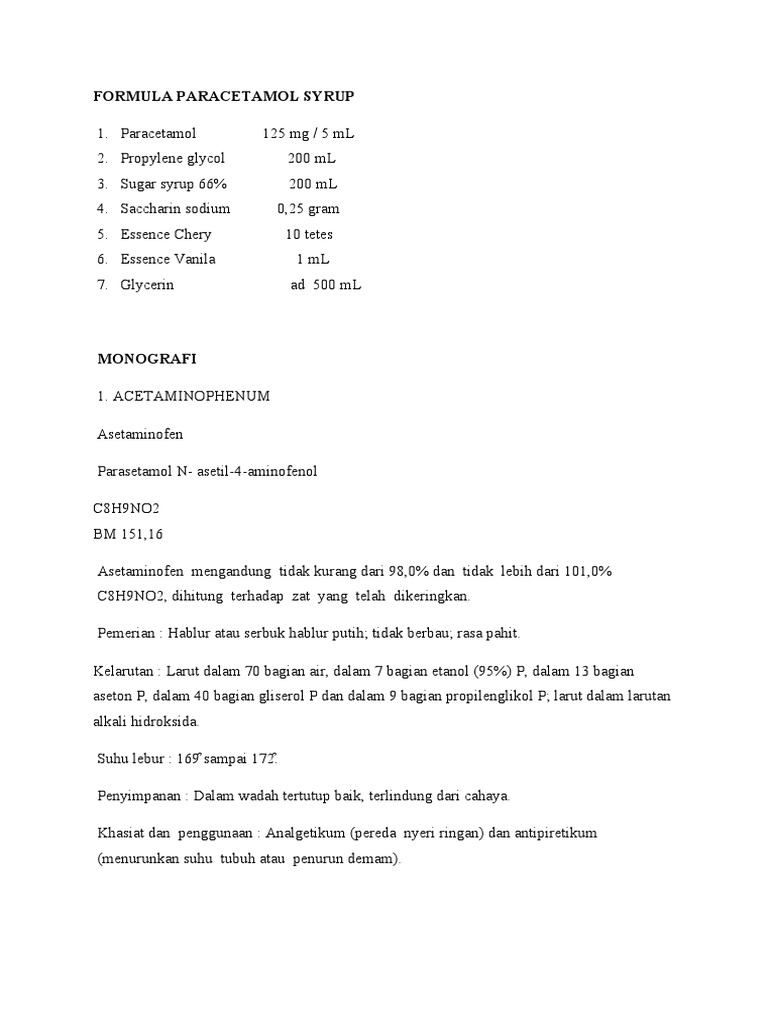 Syrup Paracetamol | PDF