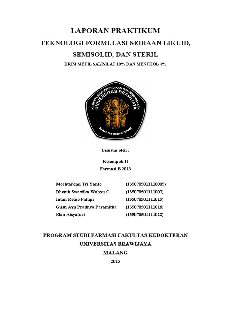 Formulasi Krim Metil Salisilat 10% | PDF | Sains & Matematika