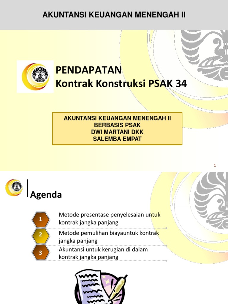 Pendapatan Kontrak Konstruksi PSAK 34 | PDF