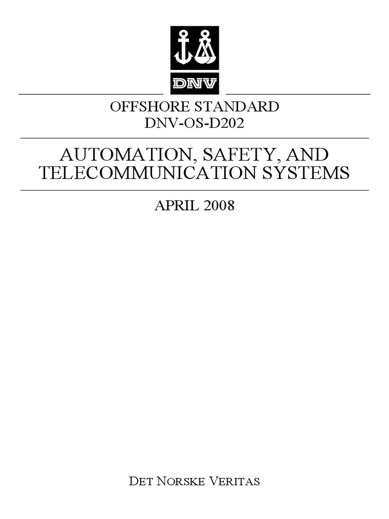 Automation, Safety, and Telecommunication Systems: Offshore Standard ...