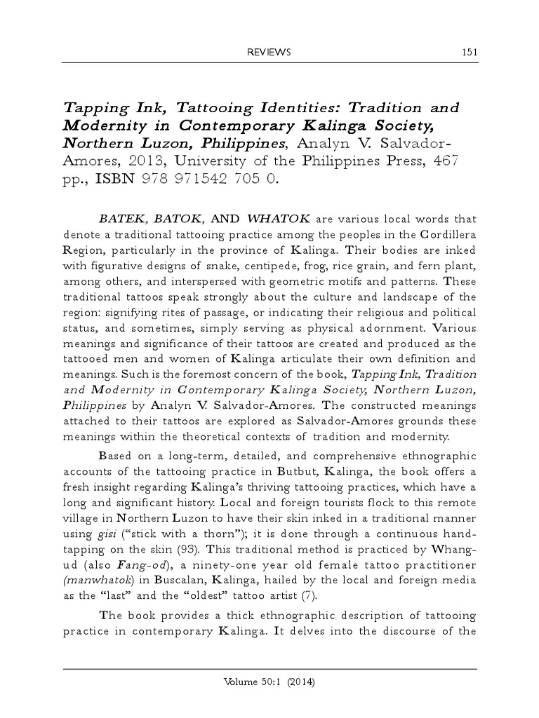 Kalinga Tattooing: Tradition Meets Modernity | PDF | Traditions | Tattoo