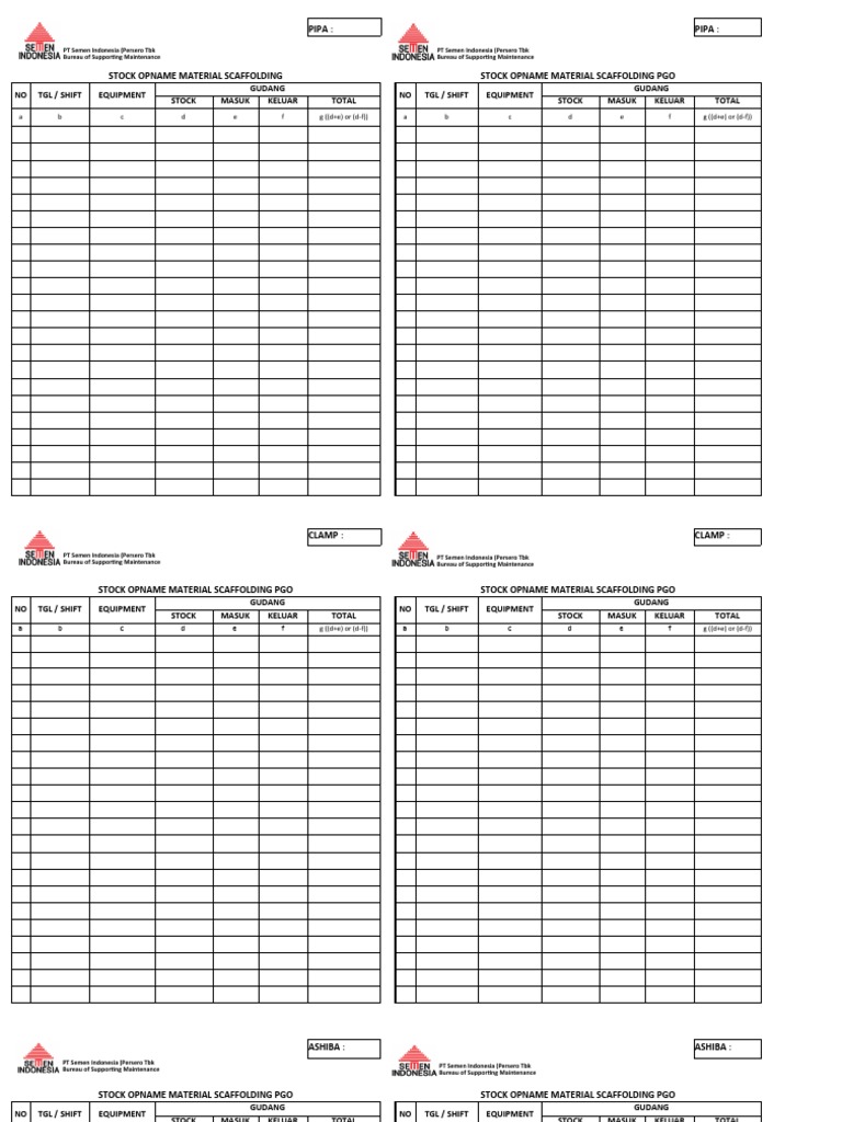 Stock Opname - Check List Woma | PDF | Indonesia