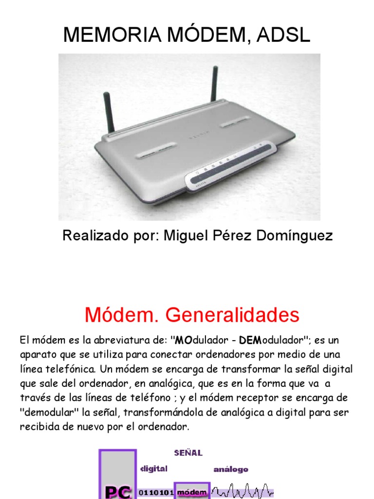 Módem ADSL: Funcionamiento y Modulación | PDF | Módem | Modulación