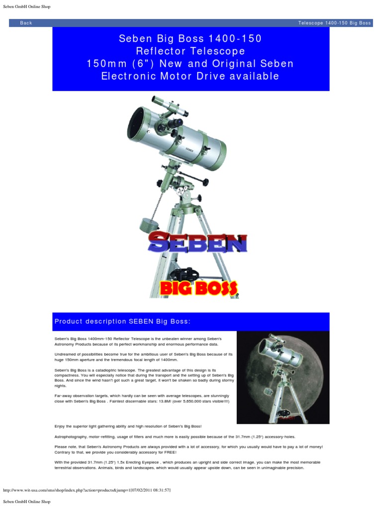 Seben Big Boss 1400-150 | Telescope | Observational Astronomy