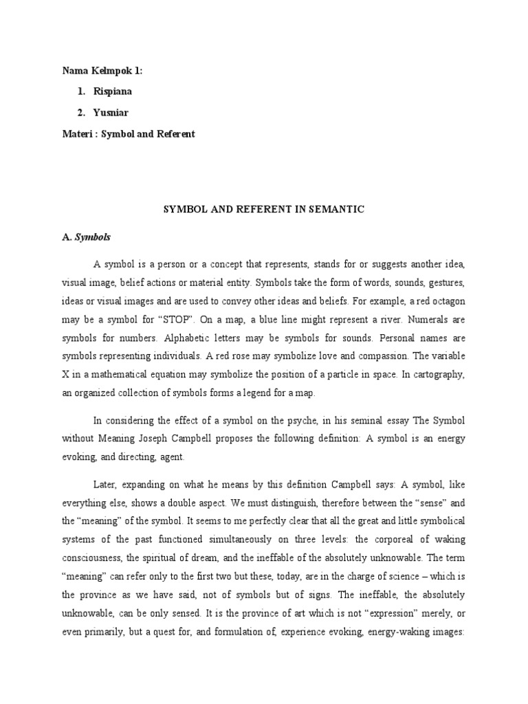 Symbol and Referent: An Analysis of the Relationship Between Symbols ...