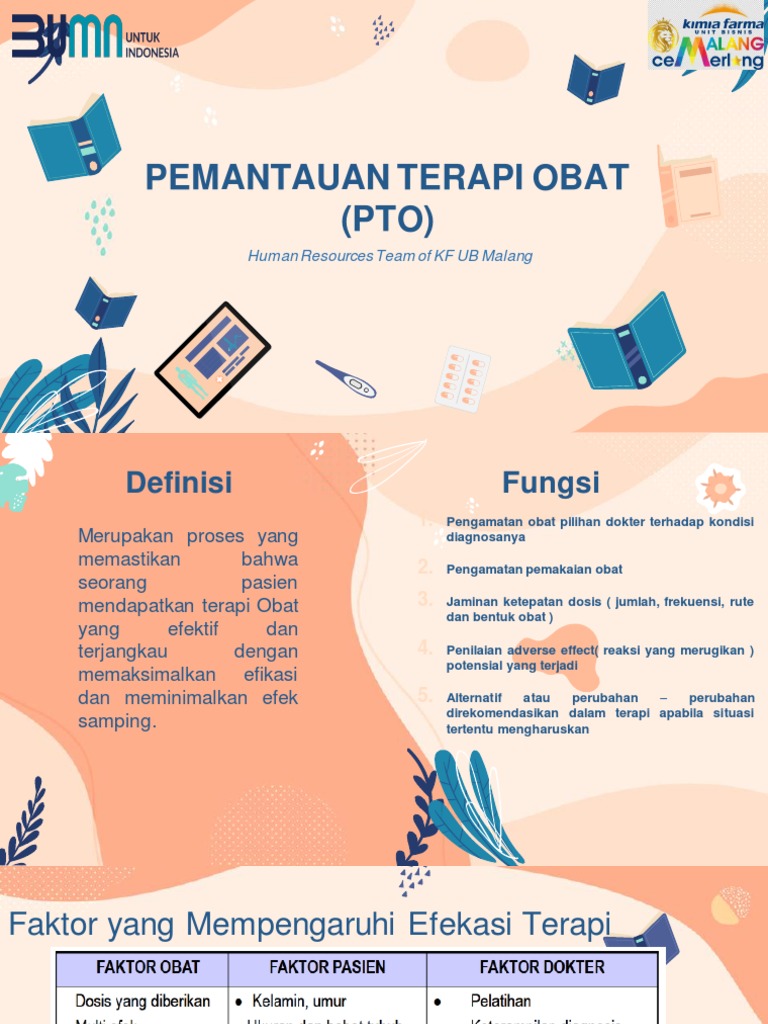 Pemantauan Terapi Obat (PTO) : Human Resources Team of KF UB Malang | PDF