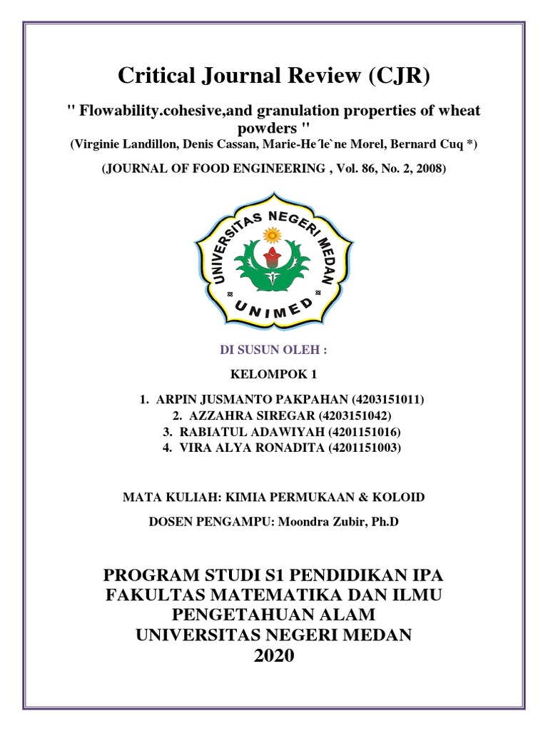 CJR Kimia Permukaan & Koloid - Kelompok 1 | PDF
