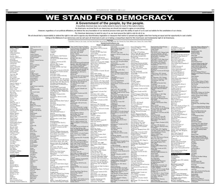 We Stand For Democracy.: A Government of The People, by The People ...