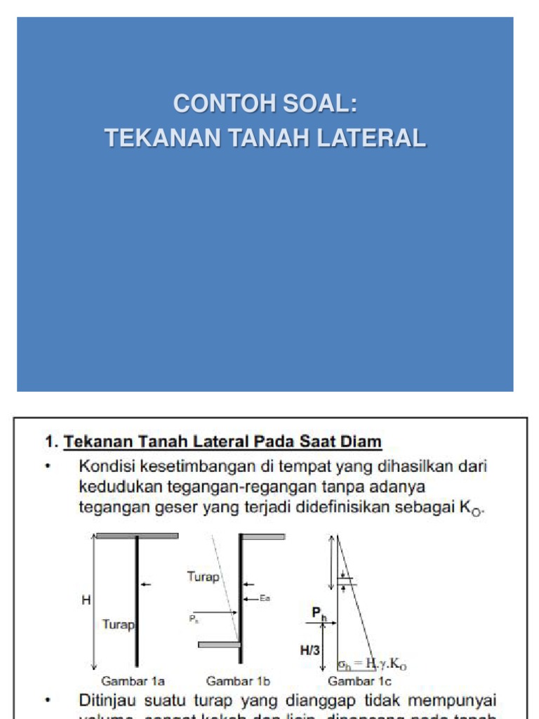 Contoh Hitungan Tekanan Lateral GENAP 2020 | PDF