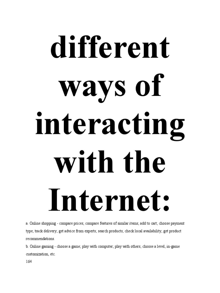 Different Ways of Interacting With The Internet | PDF | Multimedia ...