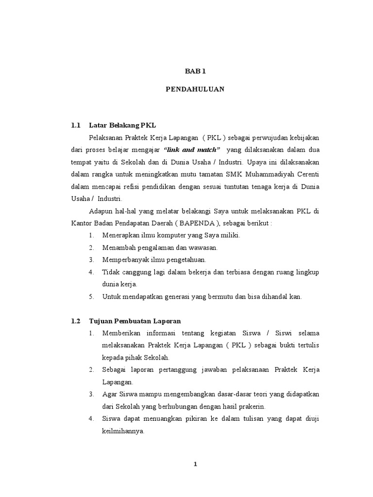Bab 1 Pendahuluan | PDF