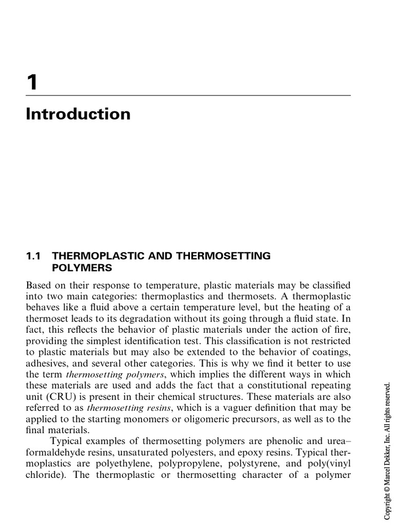 1.1 Thermoplastic and Thermosetting Polymers | PDF | Polymers | Thermoplastic