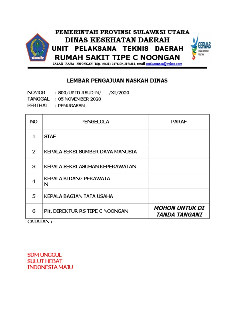 Contoh Penempatan Paraf Berjenjang | PDF