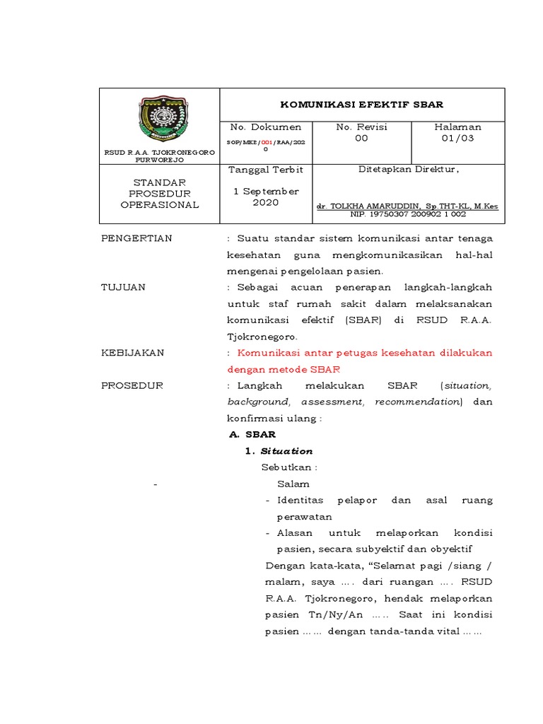 Spo Komunikasi Sbar | PDF