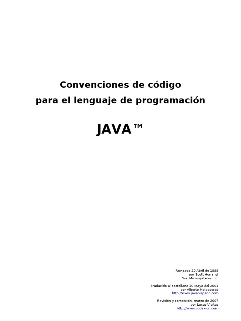 Convenciones Codigo Java | PDF