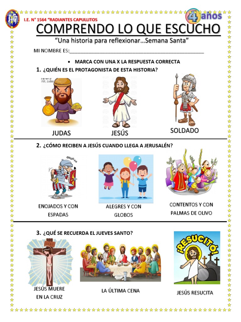 Comprension Lectora - Semana Santa | PDF