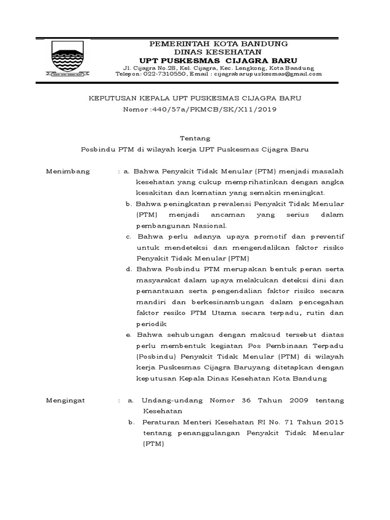 SK Posbindu PTM | PDF | Karier & Perkembangan | Bisnis