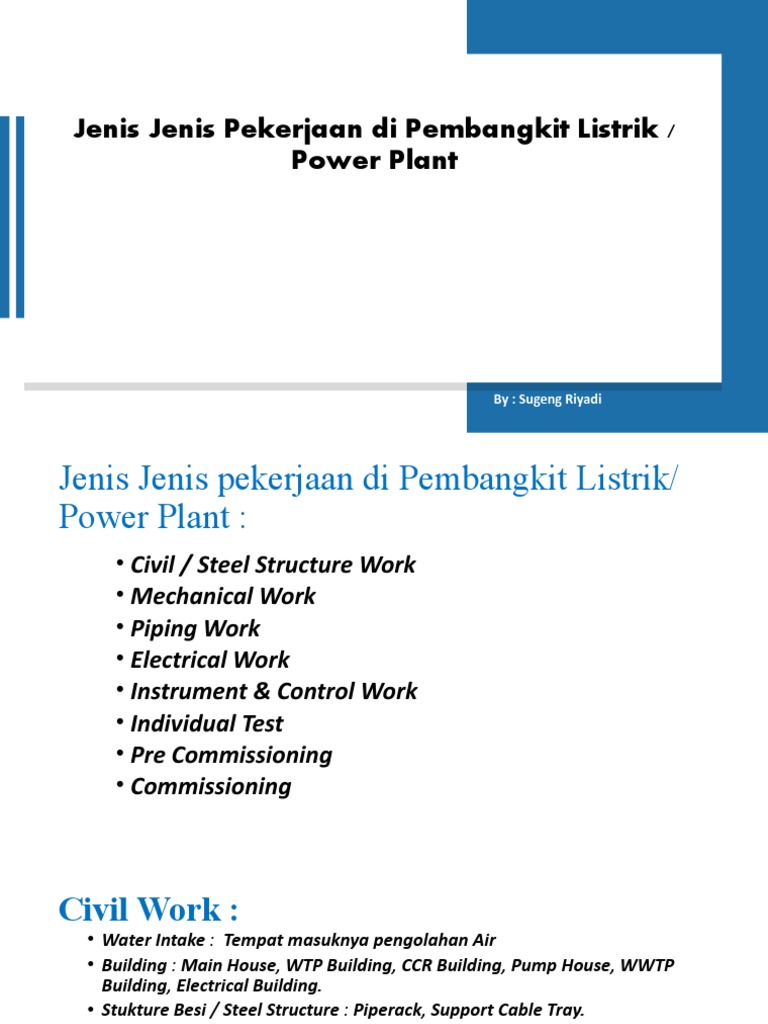 Jenis Pekerjaan Di Power Plant System | PDF | Transformer | Pump