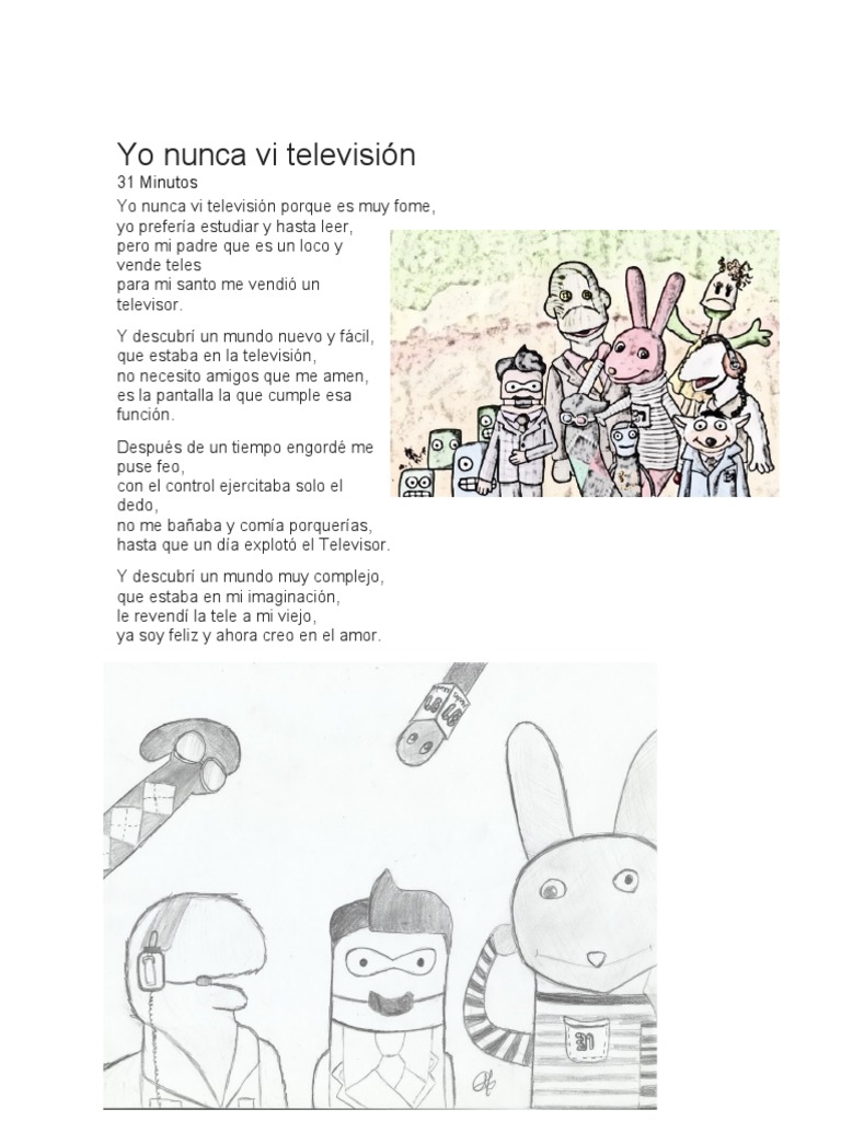 Letra de "Yo nunca vi televisión" | PDF