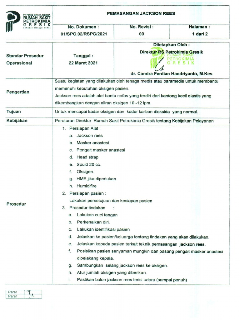 Spo Pemasangan Jackson Rees | PDF
