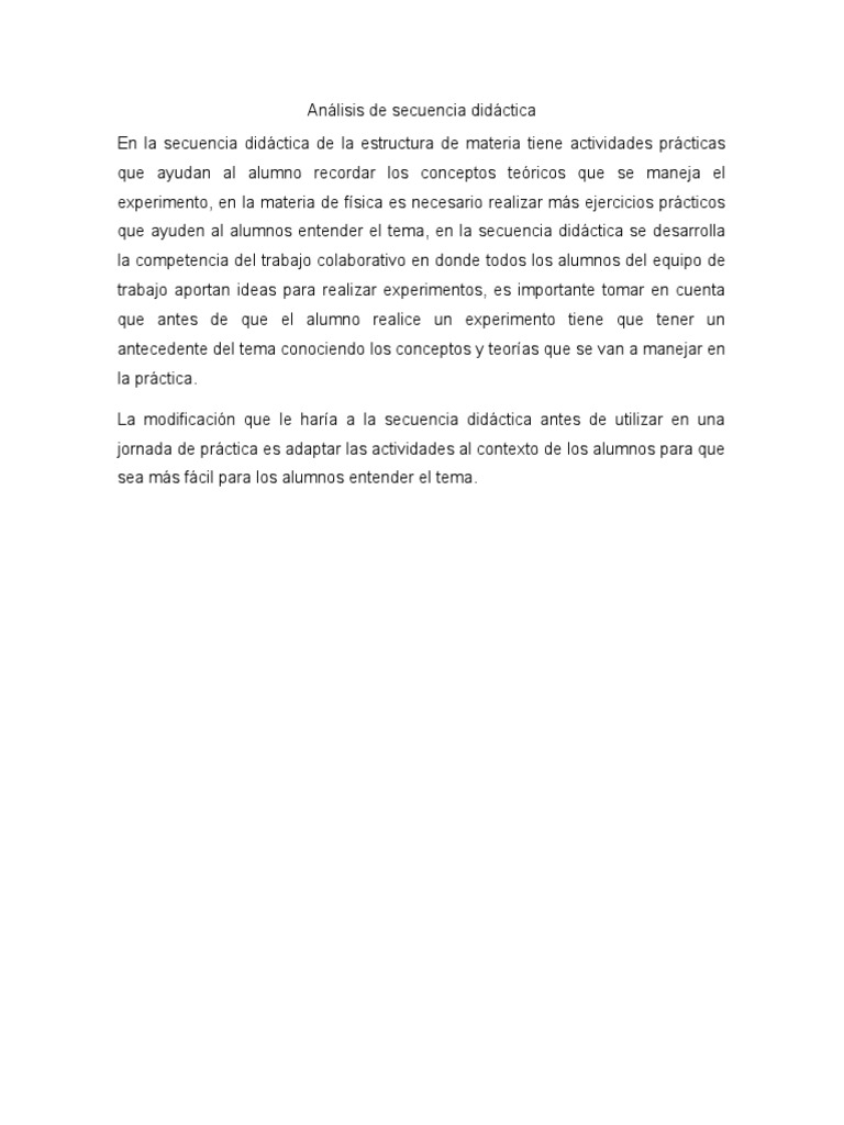 Analisis De Secuencia Didactica Pdf