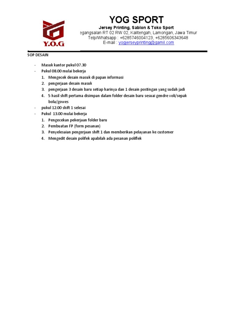 Sop Desain | PDF