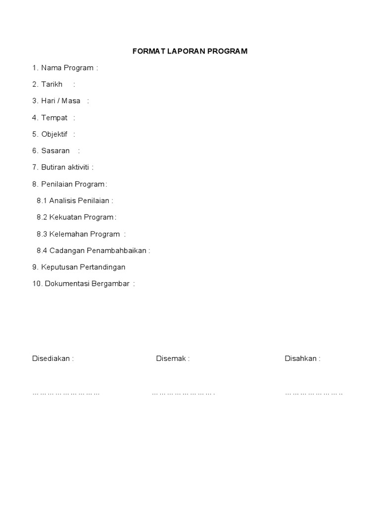 Format Laporan Program | PDF