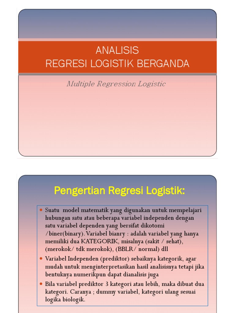 Biostatistik Analisis Regresi Logistik Berganda | PDF | Sains ...