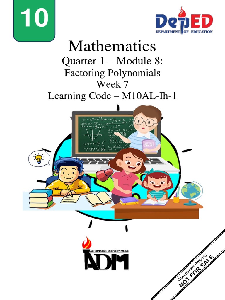 Mathematics: Quarter 1 - Module 8 | PDF | Factorization | Algebra