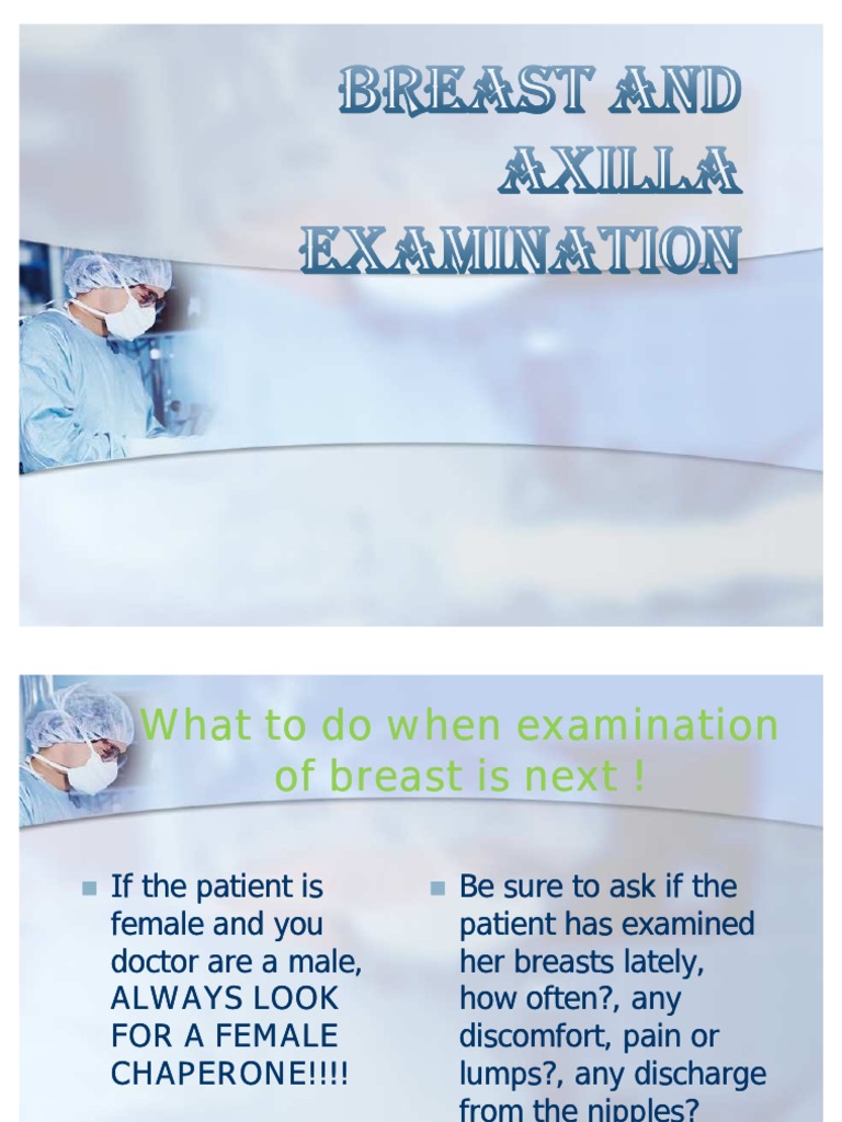 Breast and Axilla Physical Examination | PDF
