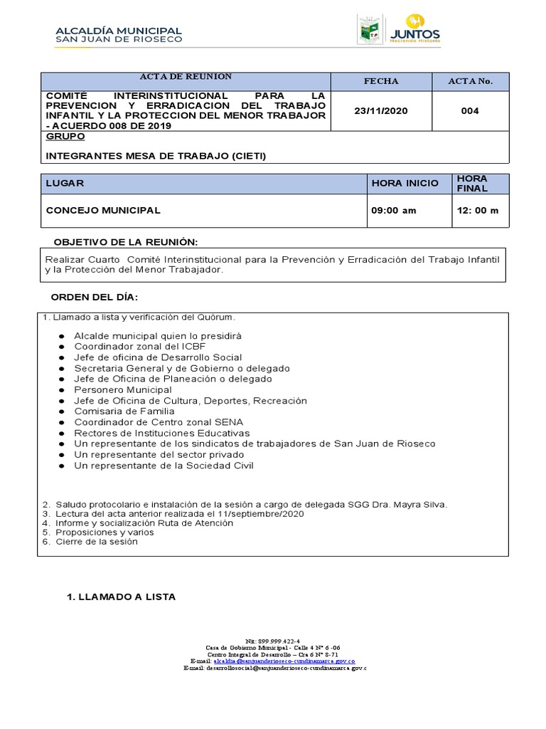 Acta Cuarto Cieti 2020 | PDF | Science | Ciencia y Tecnología