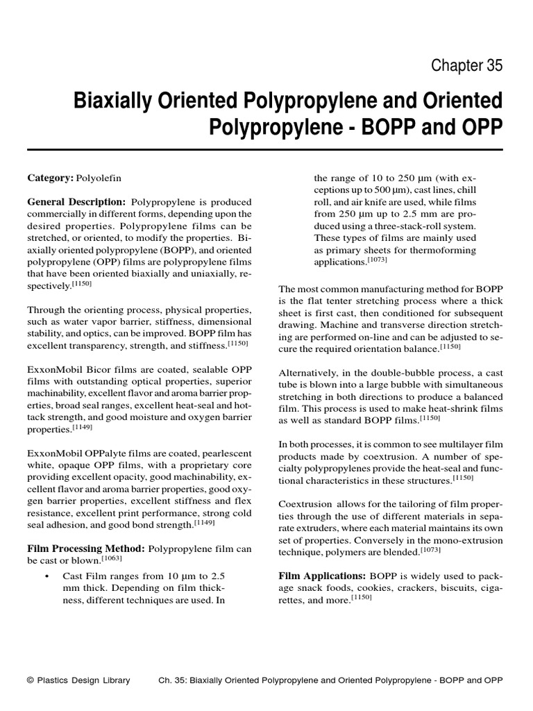 Chapter 35 BOPP and OPP | PDF | Building Engineering | Chemistry