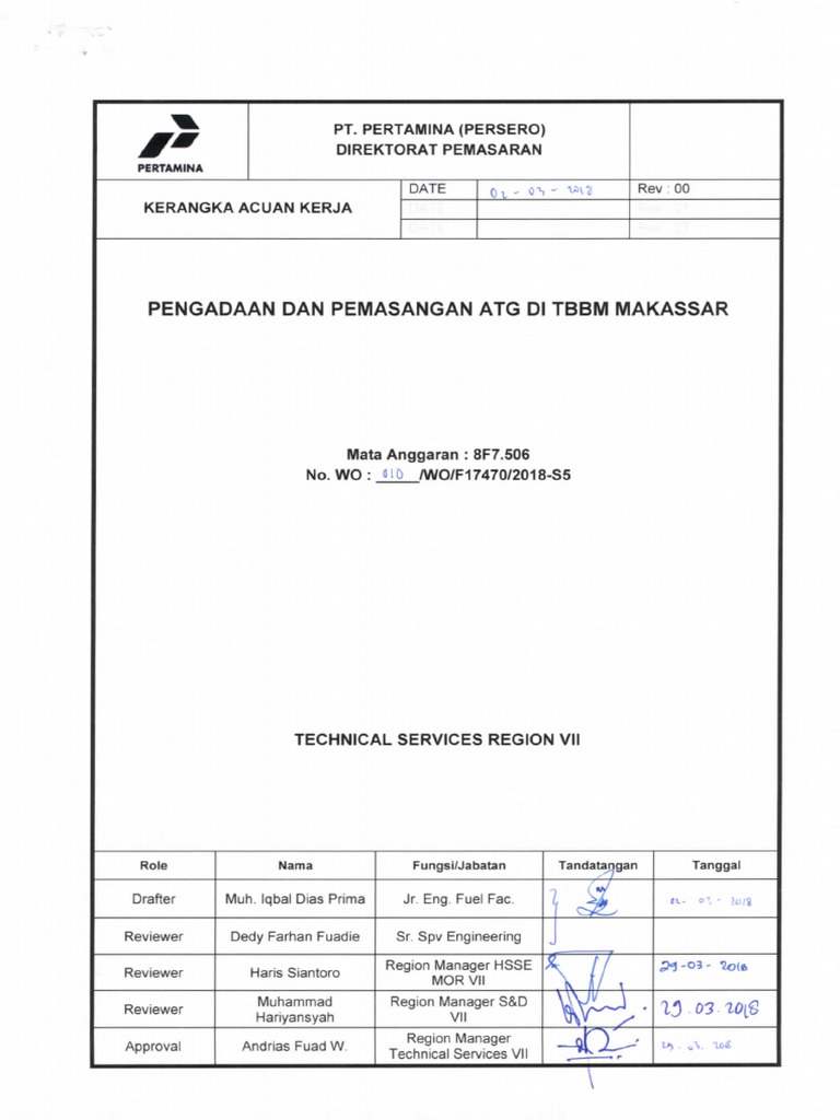 RKS Teknis KAK Rev. 00 Tgl. 02.03.2018 | PDF