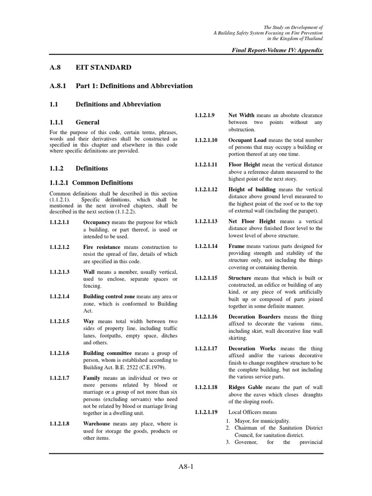 A.8 Eit Standard A.8.1 Part 1: Definitions and Abbreviation | PDF ...