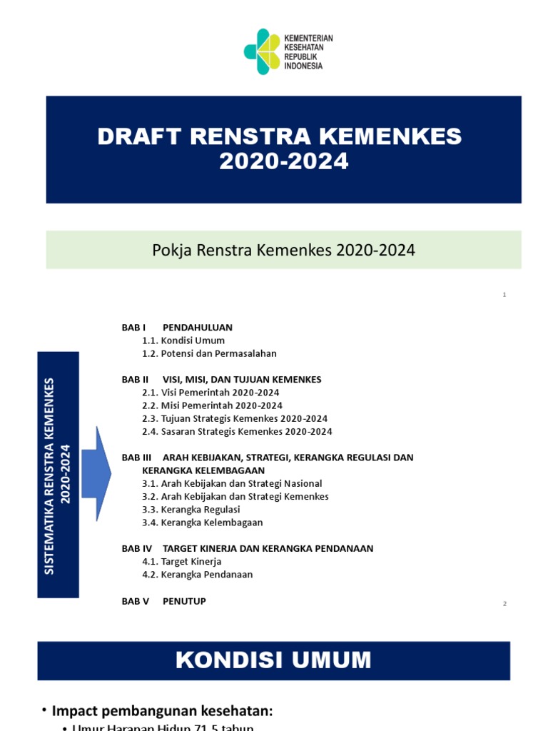 Draft Renstra Kemenkes 2020-2024 - Ian 26 Des 2019 Edit I | PDF