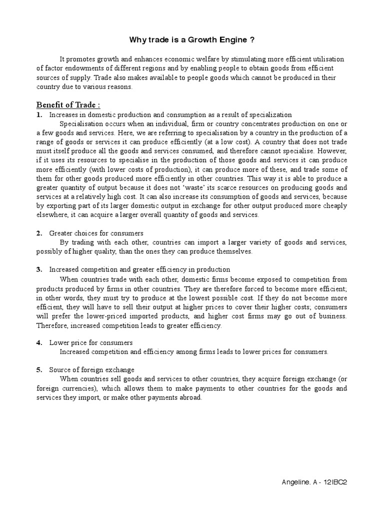 Why Trade Is A Growth Engine | PDF | Exchange Rate | Output (Economics)