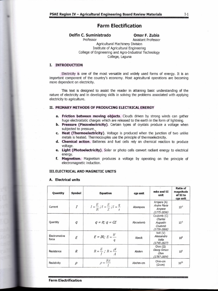 Farm Electrification | PDF | Electrical Resistance And Conductance ...