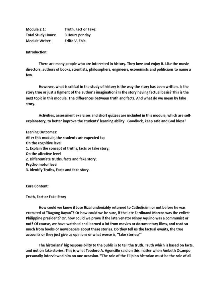 Understanding Truths, Facts, and Fake Stories | PDF | Empirical ...