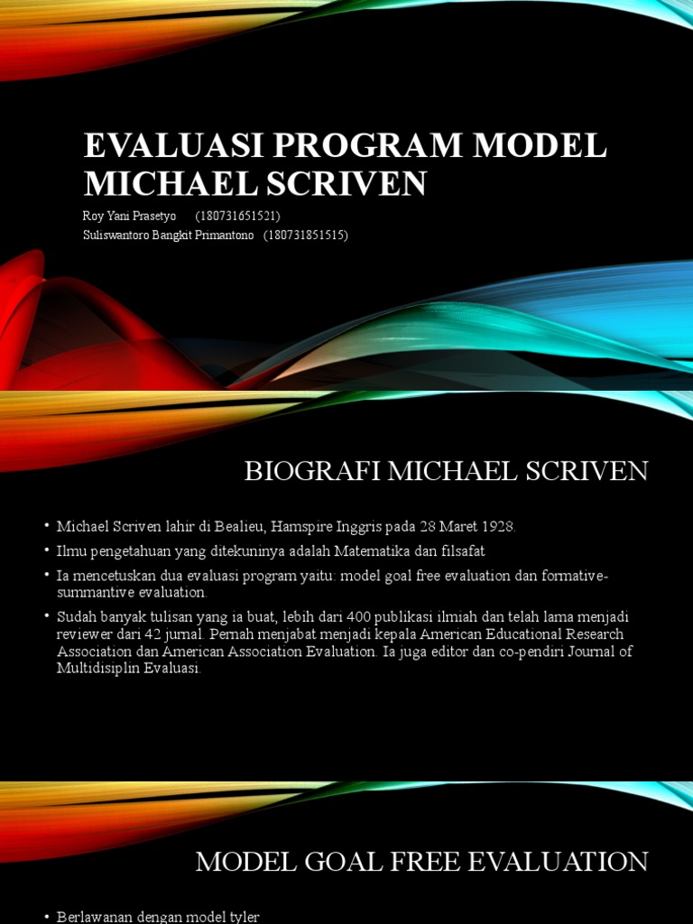 Evaluasi Program Model Michael Scriven | PDF
