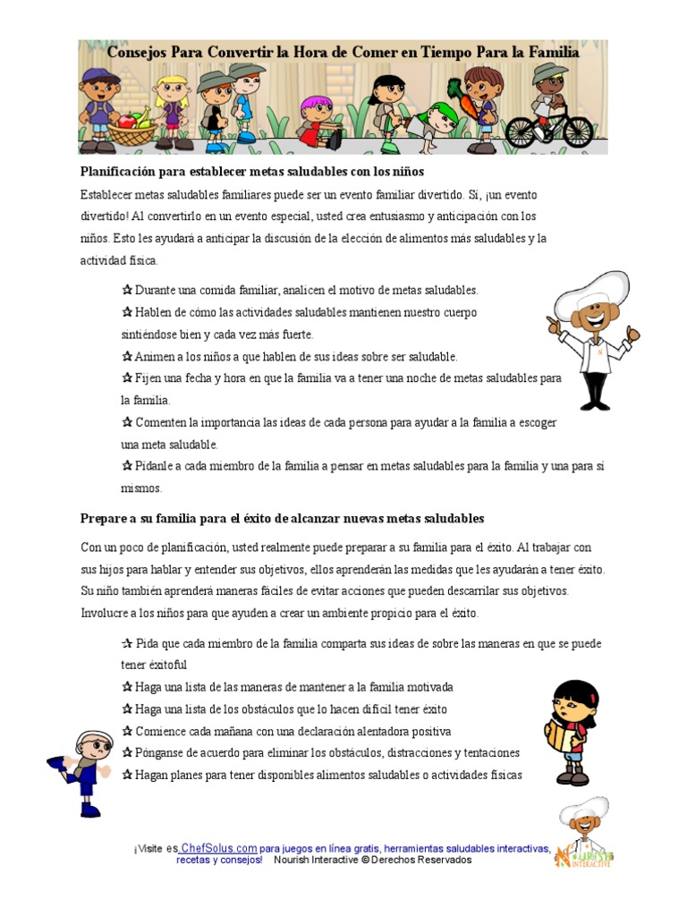 Proyecto - Consejos para Convertir La Hora de Comer en Tiempo para La ...