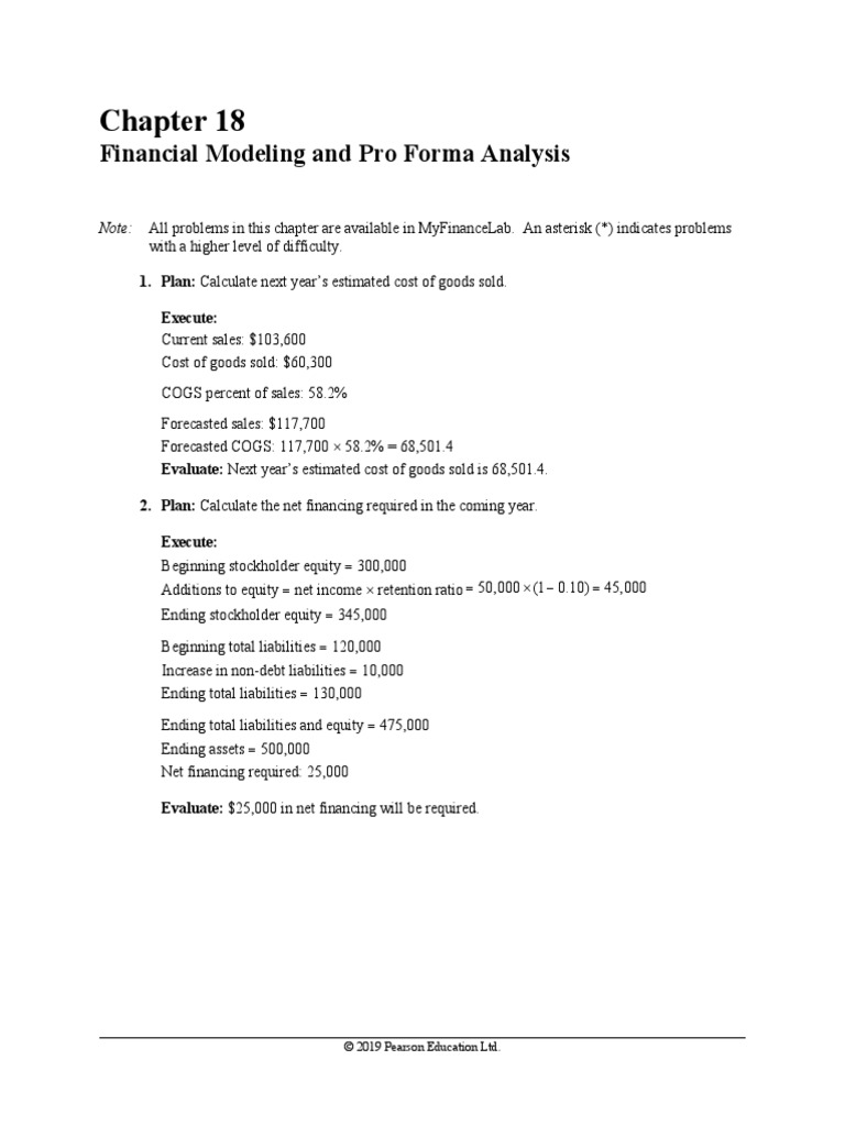 Financial Modeling and Pro Forma Analysis: © 2019 Pearson Education LTD ...