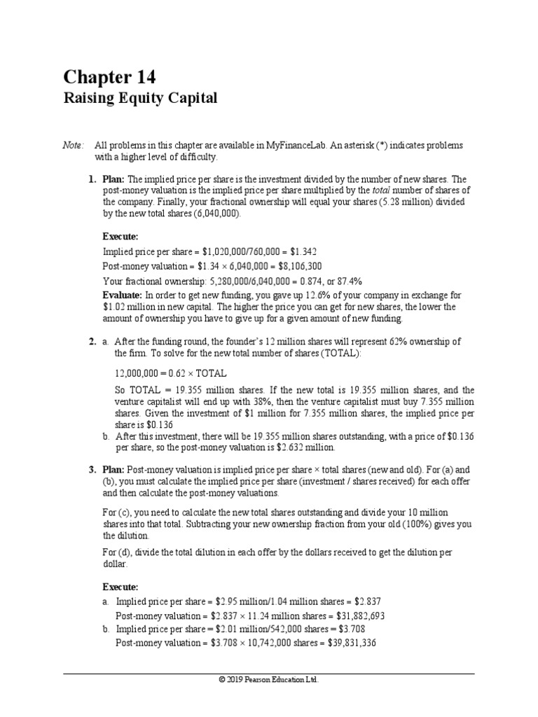 Raising Equity Capital: © 2019 Pearson Education LTD | PDF | Preferred ...