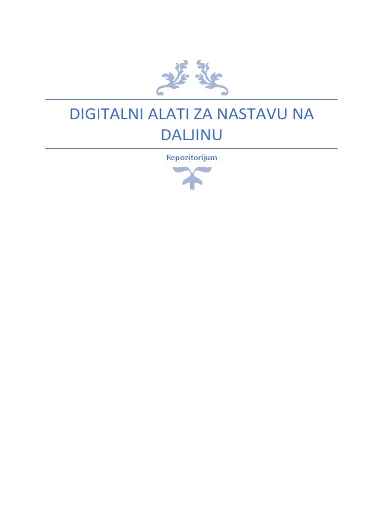 Digitalni Alati Za Nastavu Na Daljinu | PDF