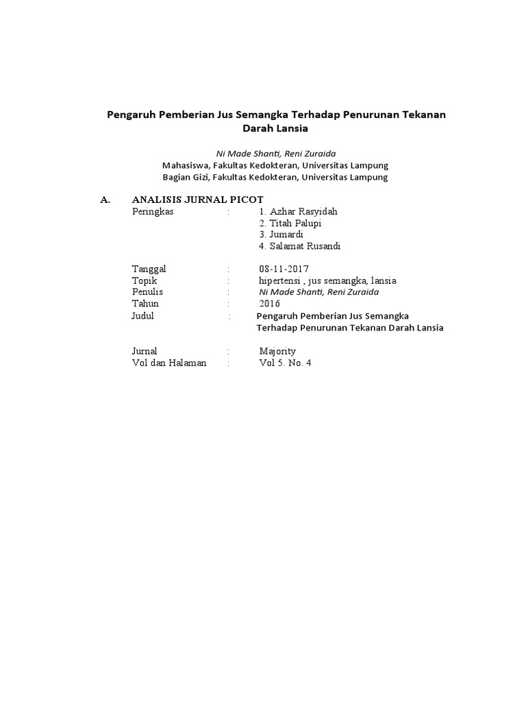 Analisis Picot Jus Semangka | PDF