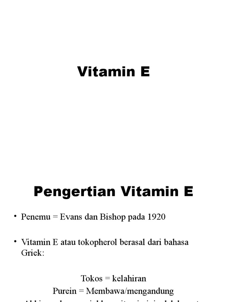 Vitamin E | PDF