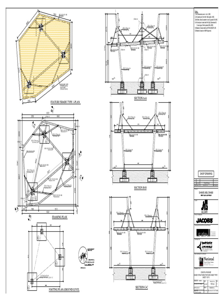 Pole Shade Drawing | PDF | Building Engineering | Building Materials