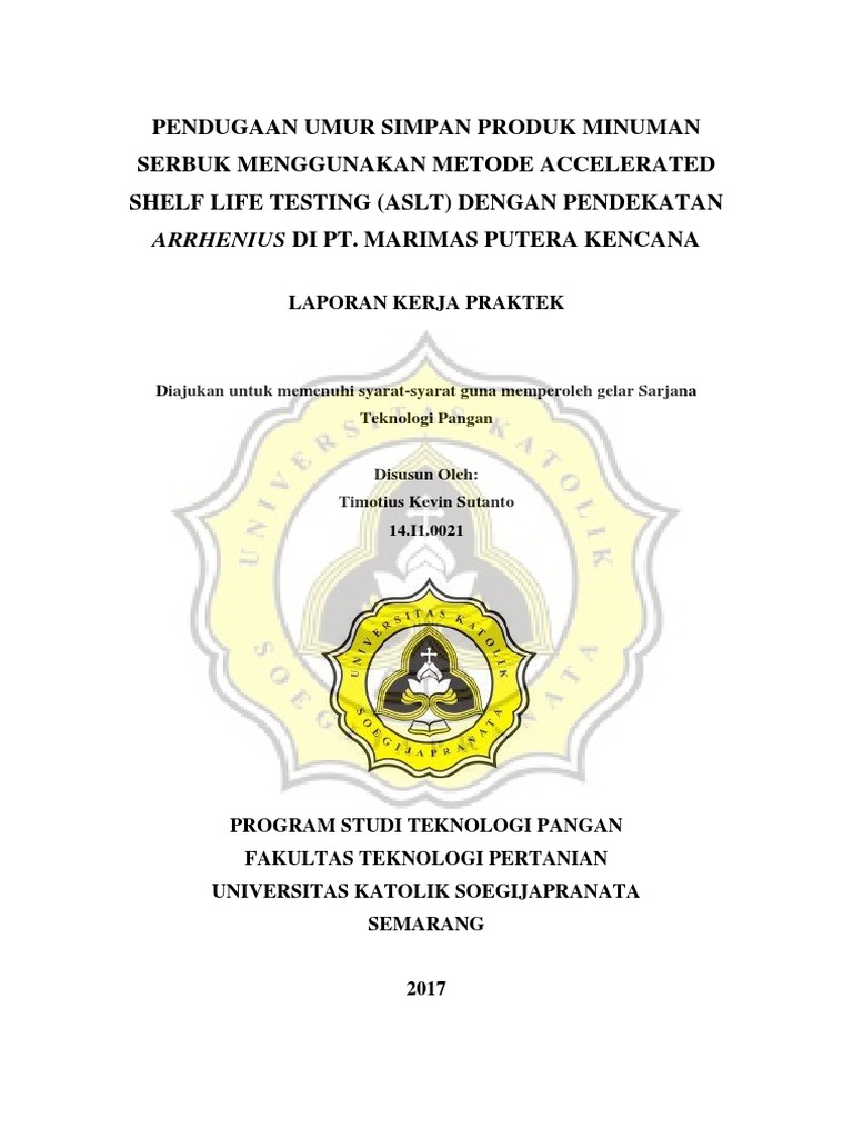 Pendugaan Masa Simpan Serbuk Instan | PDF