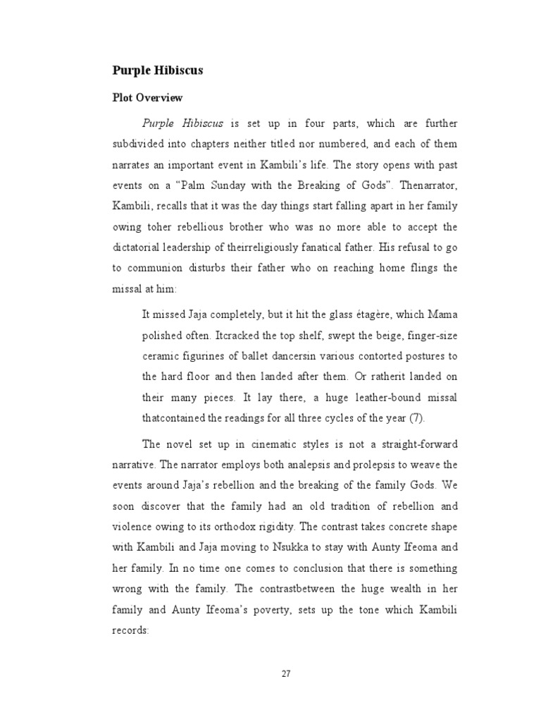 Purple Hibiscus: Plot Overview | PDF | Narration | Pentecostalism