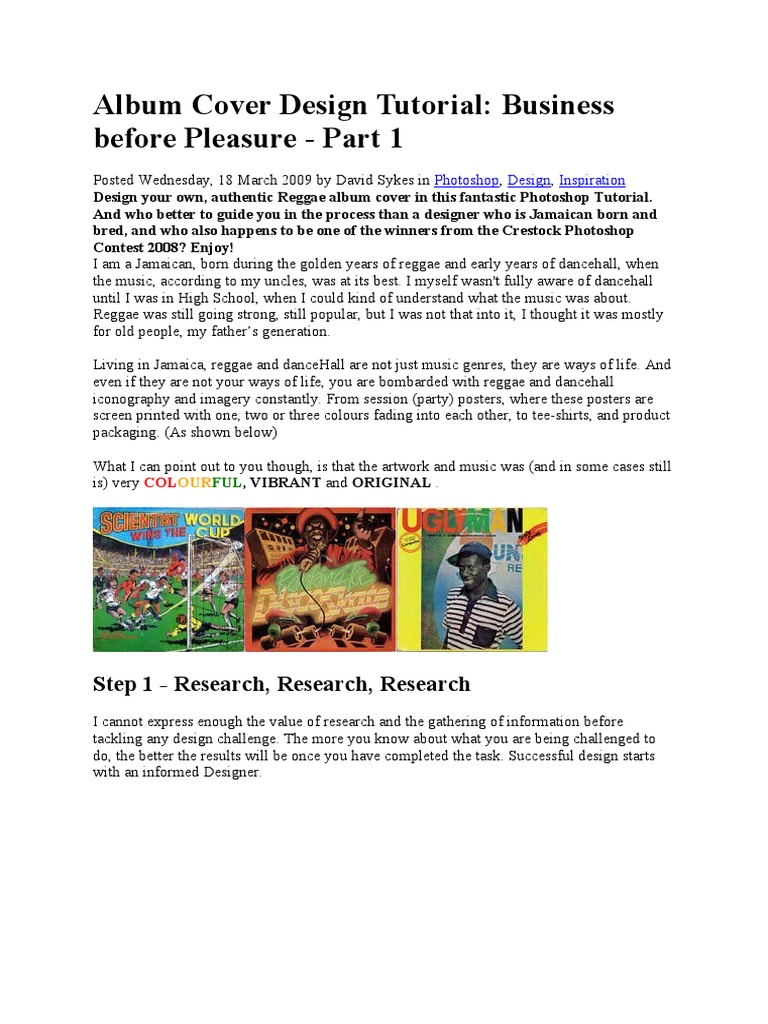 Album Cover Design Tutorial | PDF | Adobe Photoshop | Imaging